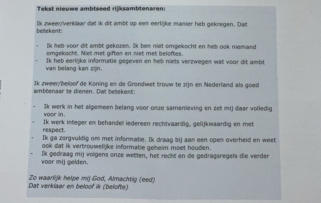 Open Overheid in ambtseed is belangrijke stap – Open State Foundation